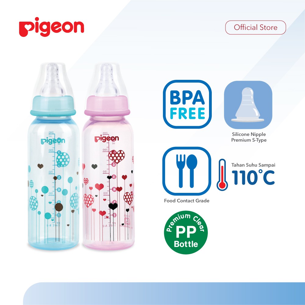 Jual PIGEON Botol Susu PP Clear RP 240ml | Shopee Indonesia