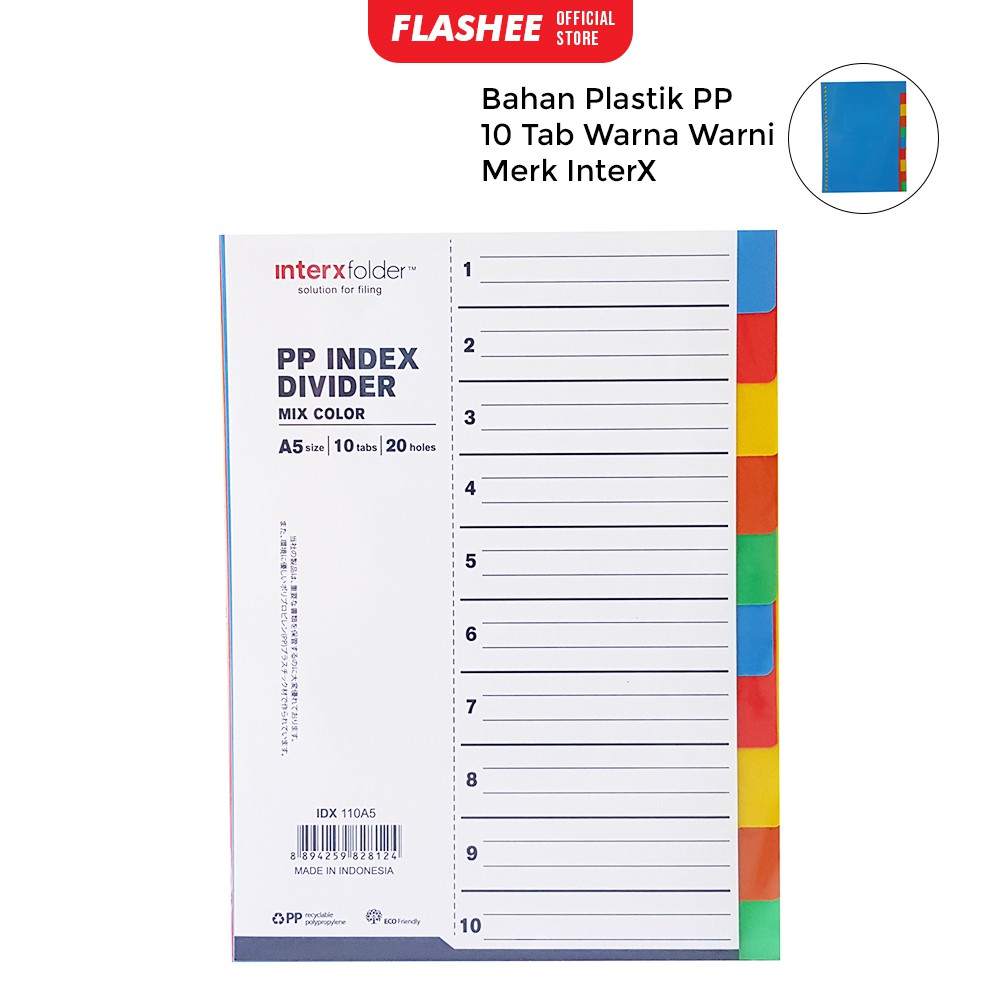 Jual Flashee Pembatas Binder A5 20 Ring 10 Pembatas Divider InterX ...