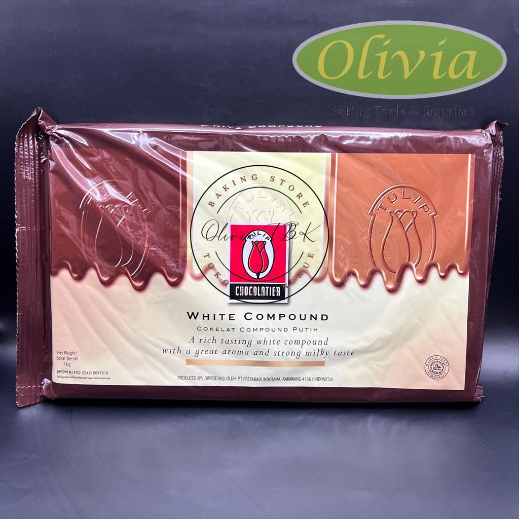 Jual Tulip White Chocolate Compound Cokelat Coklat Putih Batang 1 Kg ...