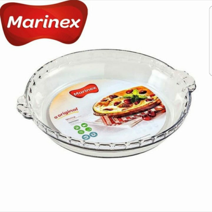 Jual Piring Kaca Marinex Pie Dish Medium 1.3L/Piring Kaca/Piring ...