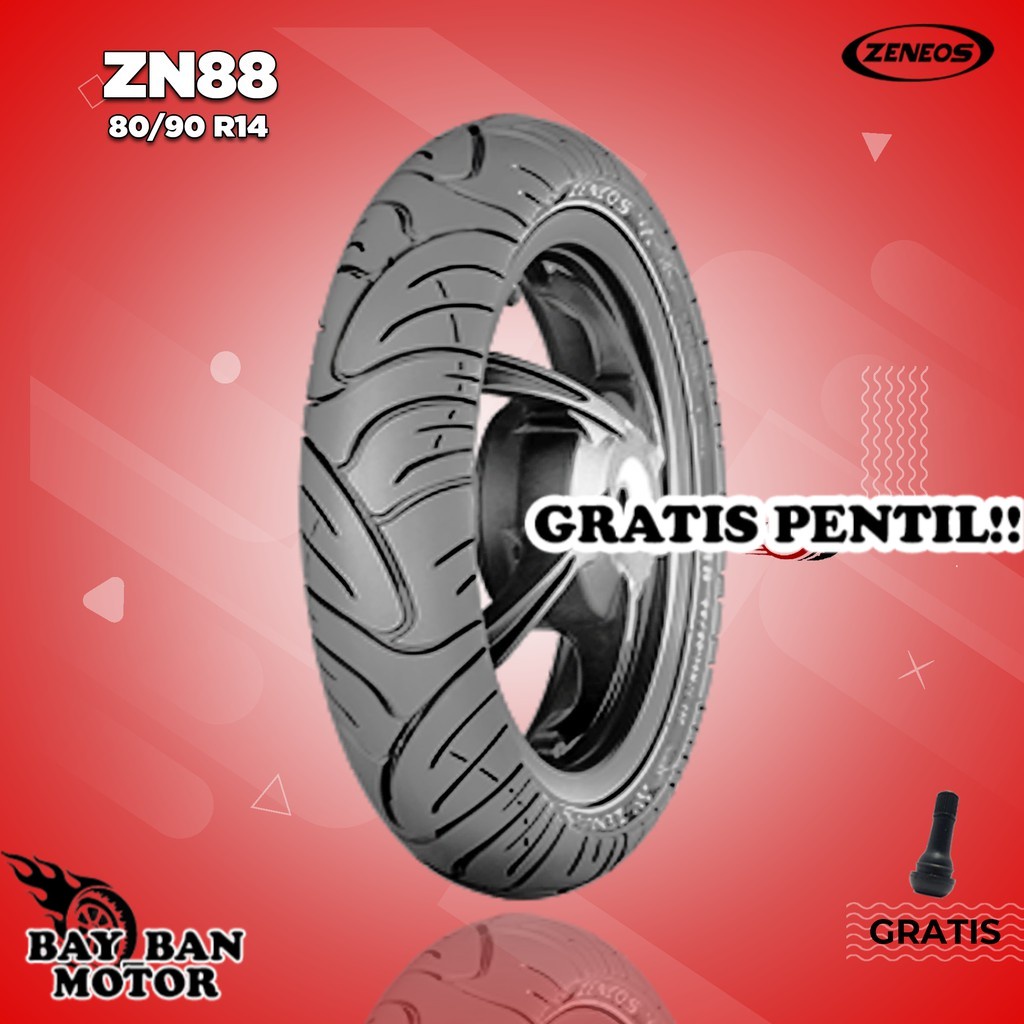Jual Ban Motor Matic // ZENEOS ZN88 80/90 Ring 14 Tubeless ban motor ...