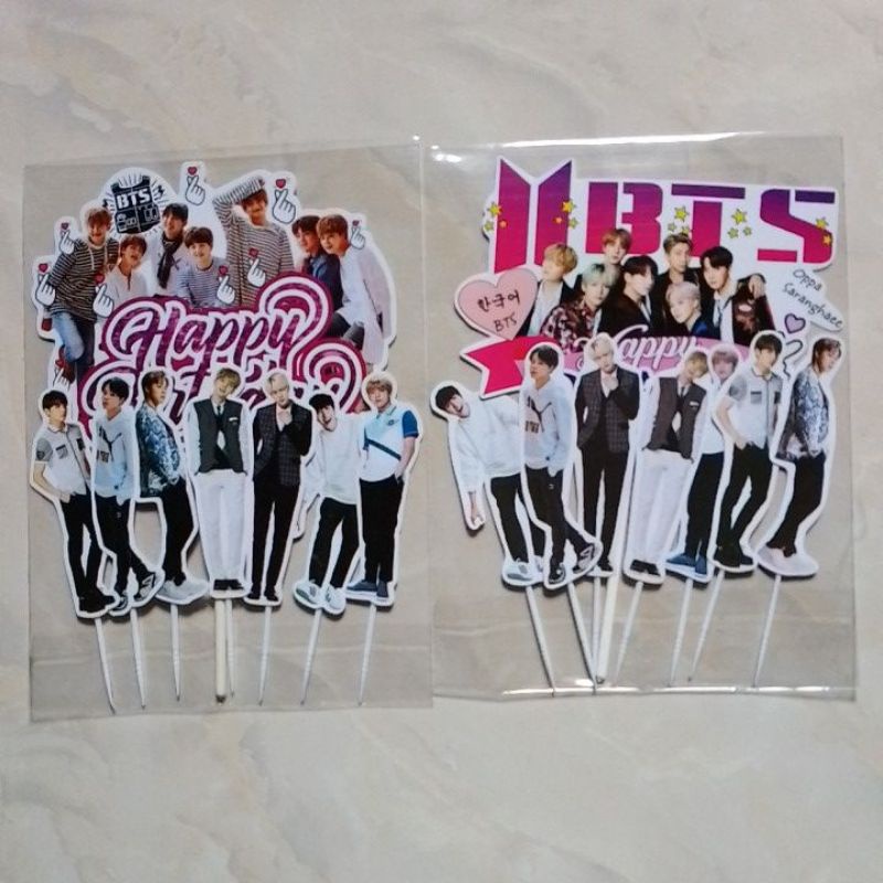 Jual Topper ulang tahun/hiasan kue tart BTS | Shopee Indonesia