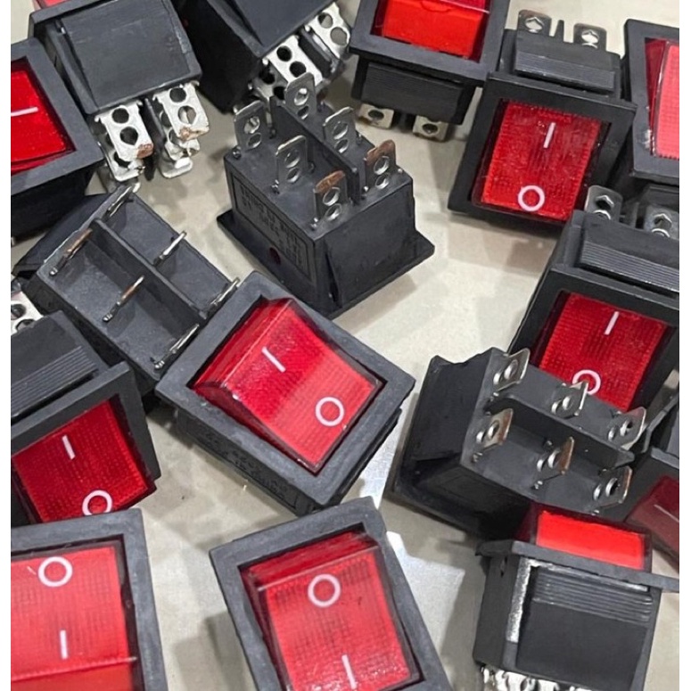 Jual KCD2 MERAH 6KAKI Saklar on off pin 6kaki Switch on off segi tombol ...