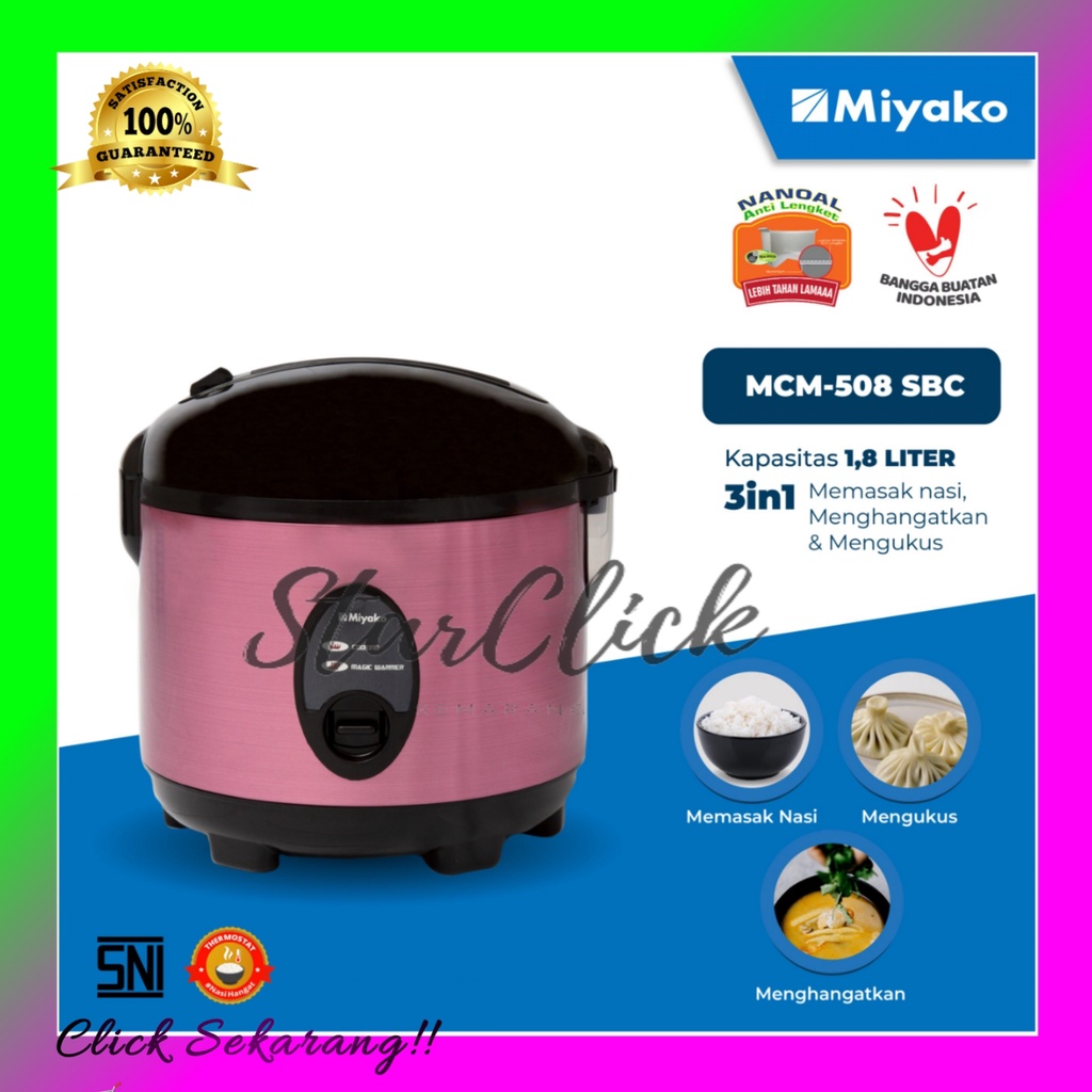 Jual MIYAKO Rice Cooker 3 In 1 MCM-508 SBC / MCM 508 SBC / MCM508SBC [1 ...
