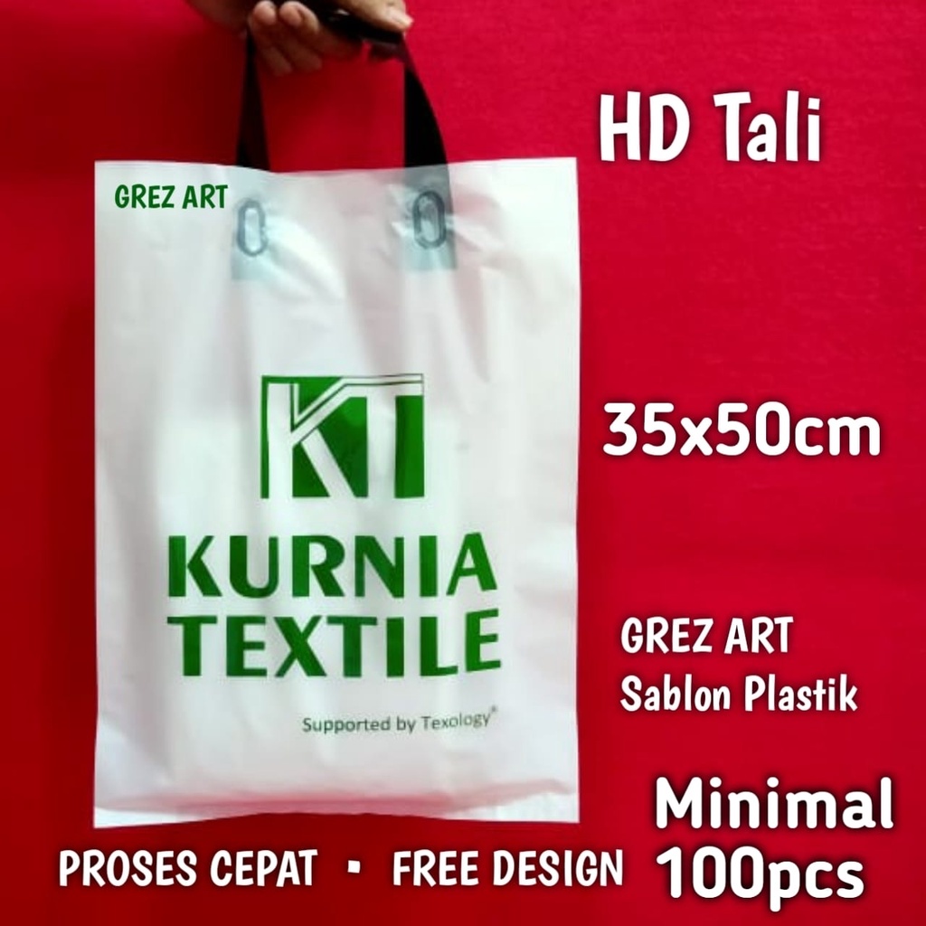 Jual Plastik Sablon HD TALI, 35x50 Shopping Bag Soft Handle, FREE ...