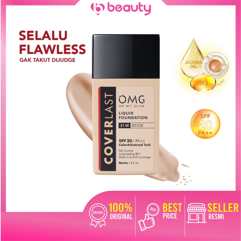 Jual BEAUTY OMG Oh My Glam Coverlast Liquid Foundation 6 Shades - Alas ...