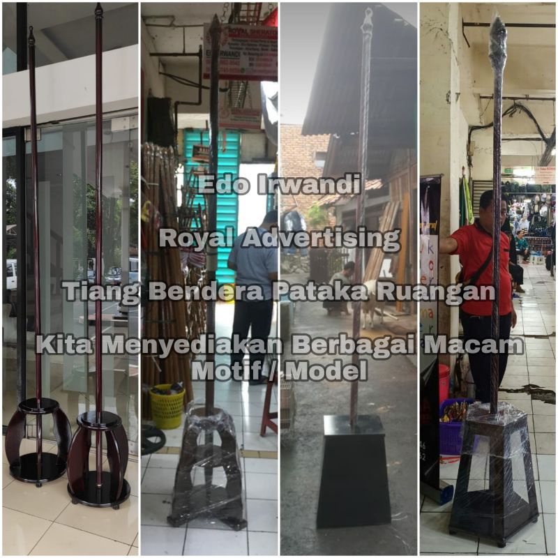 Jual Tiang Bendera Pataka Ruangan Berbagai Model Tatakan Motif ...