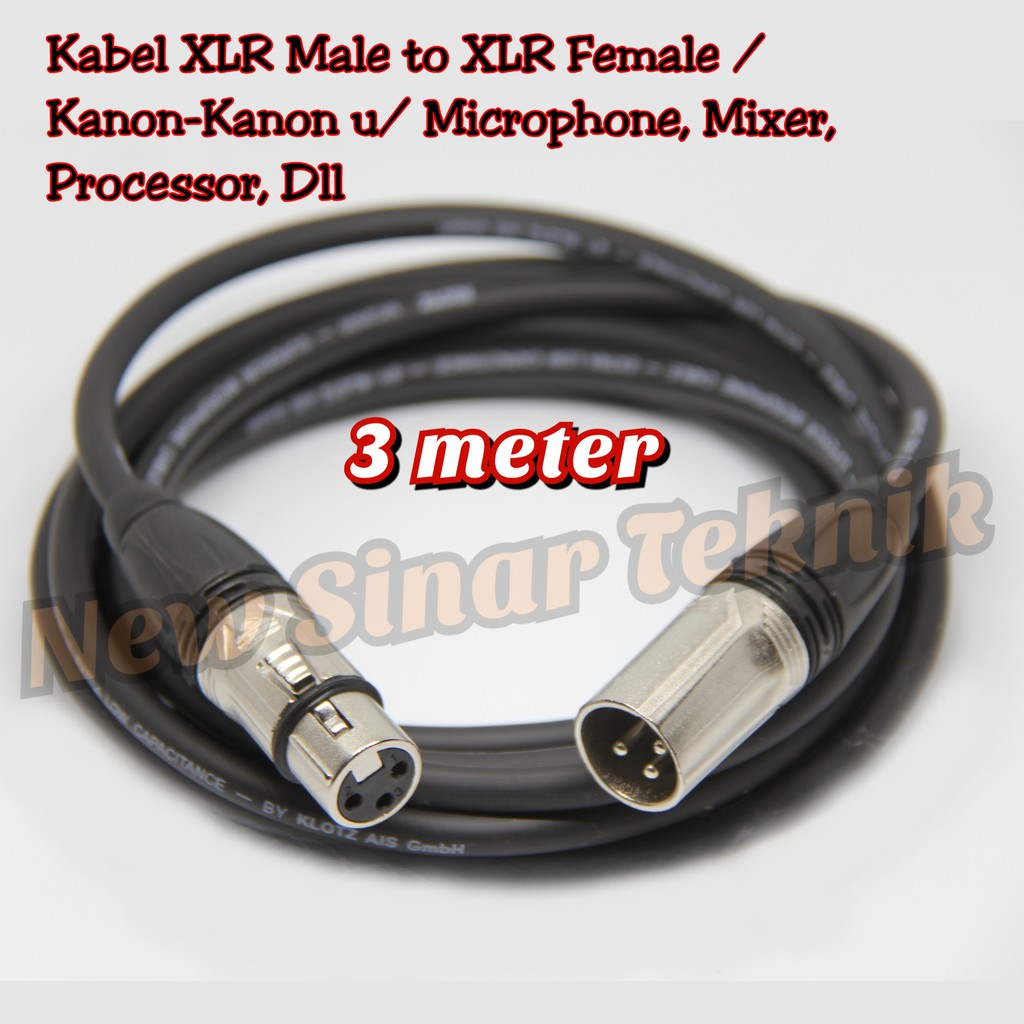 Jual XLR Male to XLR Female 3M 3 Meter 3 M Kabel Mic Microphone Cable ...