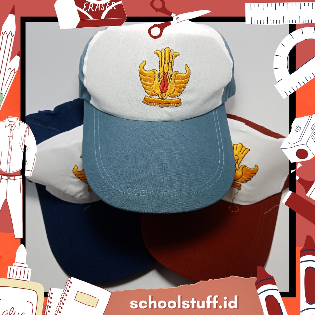Jual Topi sekolah SD, SMP, SMA, Pramuka. Lengkap & di Bordir. | Shopee ...