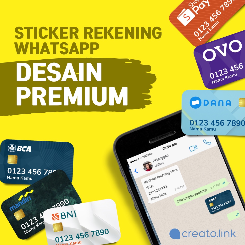 Jual Sticker Rekening WA/Whatsapp Premium Custom | Shopee Indonesia
