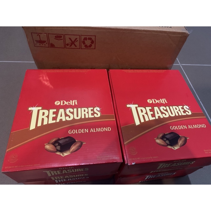 Jual delfi treasure almond / cookies 1 karton isi 4 box x 24 pc isi 4 ...