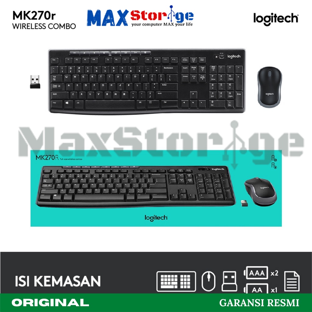 Jual LOGITECH MK270R COMBO KEYBOARD DAN MOUSE WIRELESS DENGAN TOMBOL ...