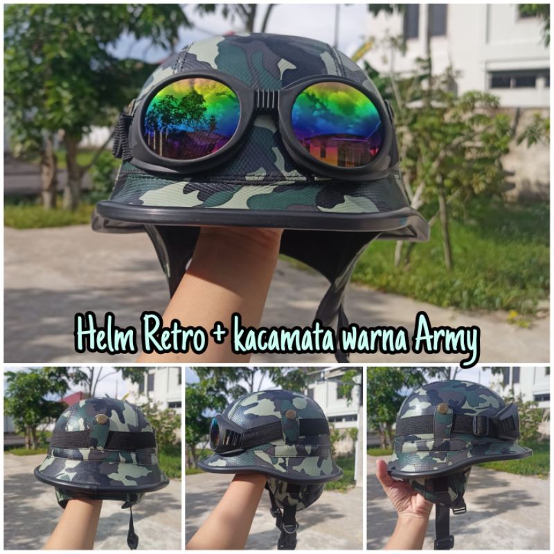 Jual HELM RETRO NAZI + kacamata | Shopee Indonesia