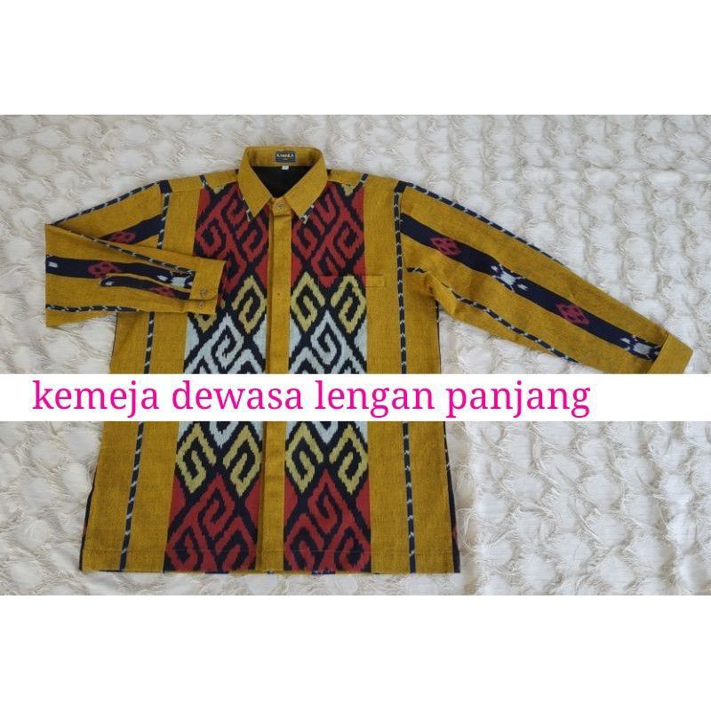 Jual blouse tenun resleting -set couple baju tenun - kemeja tenun ...