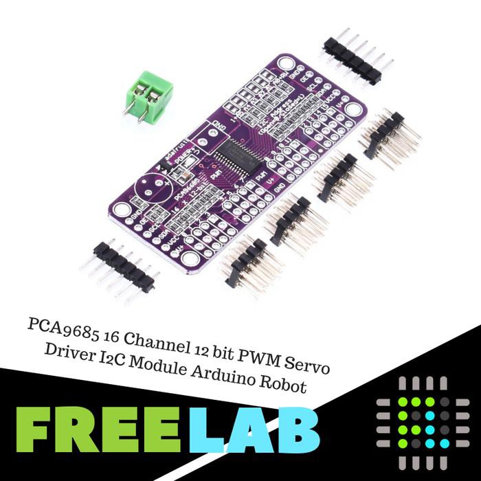 Jual PCA9685 16 Channel 12 bit PWM Servo Driver I2C Module Arduino ...