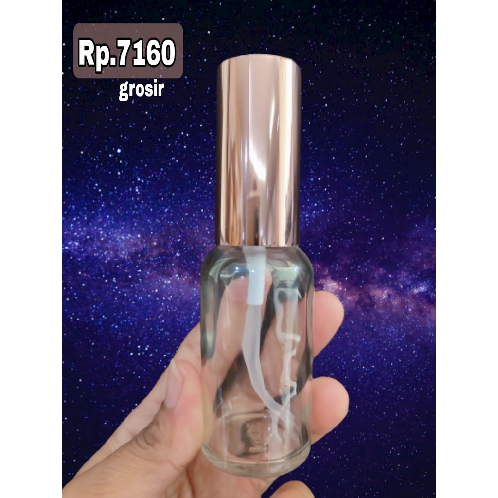 Jual Botol Skincare Rose Gold Kaca Bening Botol Spray pump Botol ...