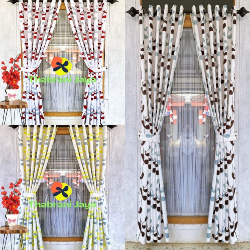 Jual gorden satin bridal Montero merah hijau coklat tirai korden ...