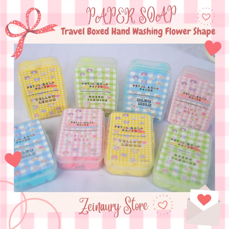 Jual PAPER SOAP FLOWER SHAPE / TRAVEL BOXED HAND WASHING / SABUN CUCI ...