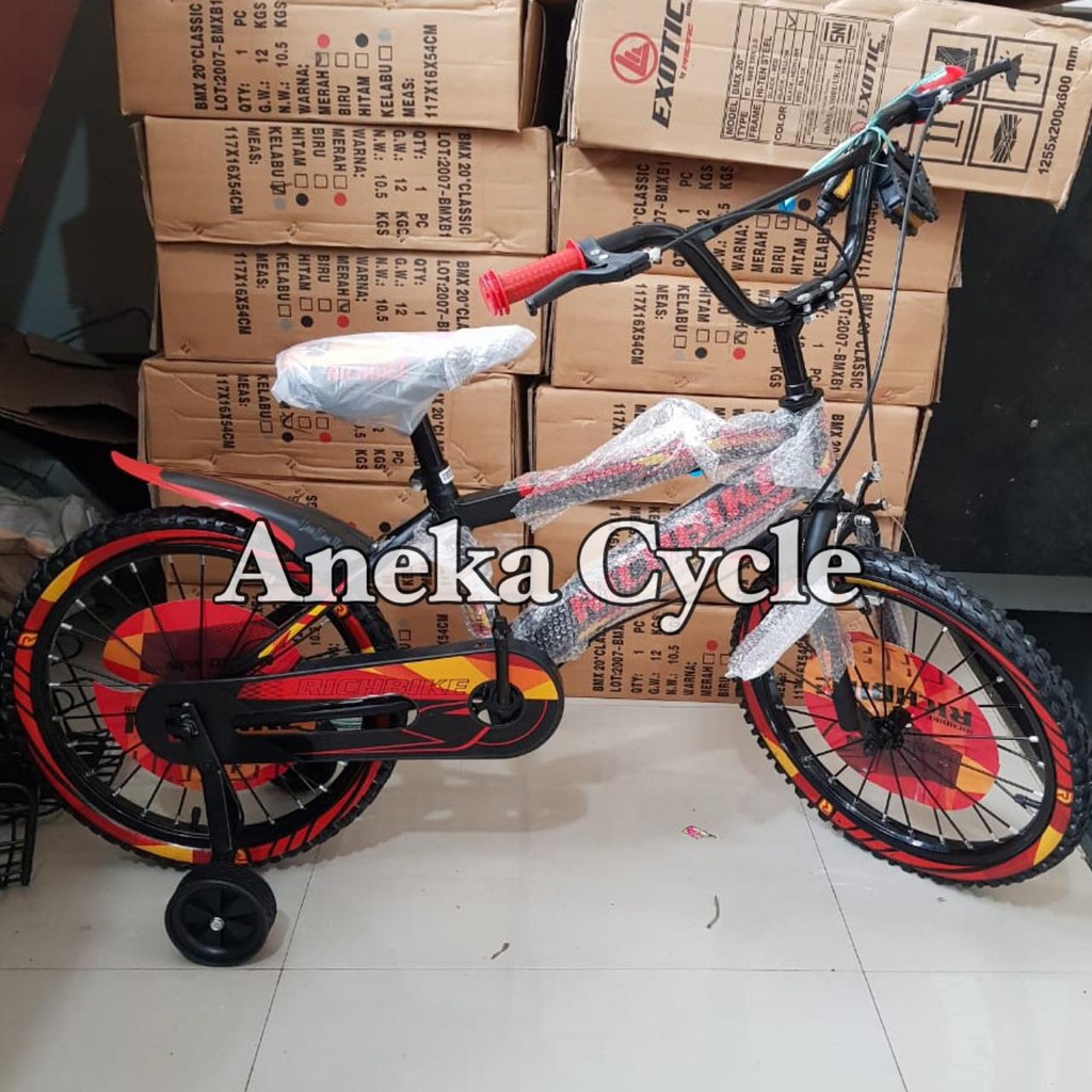 Jual Sepeda Anak Roda Empat Cowok BMX Rich Bike 18 Murah | Shopee Indonesia