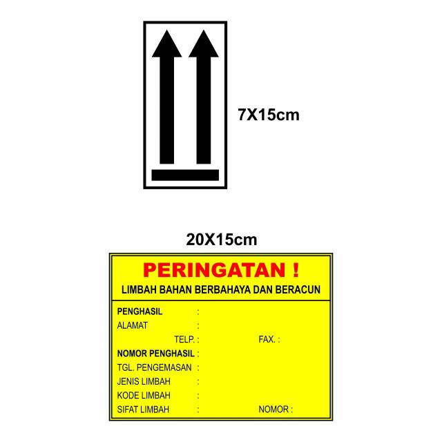 Jual Sticker Label Peringatan Limbah B3 dan tanda panah atas [BATAM ...
