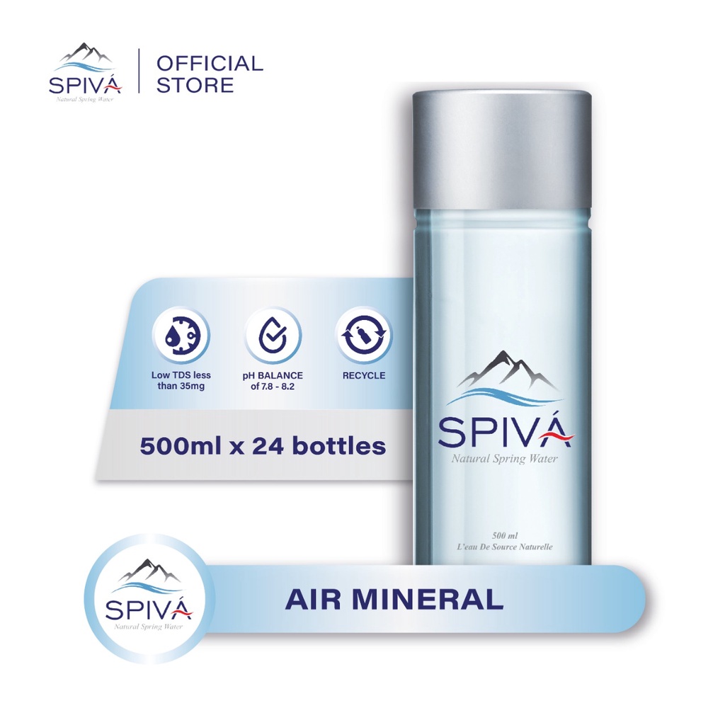 Jual Spiva Natural Spring Water 500ML (1 Box = 24 Bottles) | Shopee ...