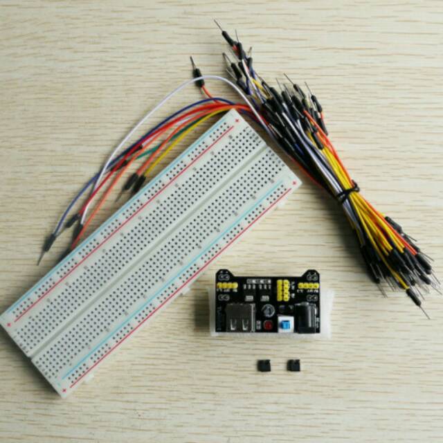 Jual Breadboard mb102 + powersupply 3.3v n 5 v + 65 pcs jumper Arduino uno | Shopee Indonesia