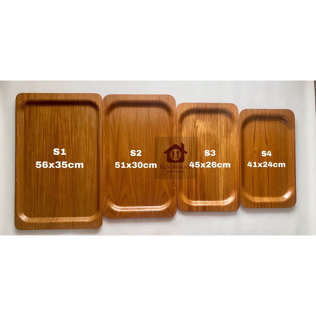 Jual Nampan Baki Kayu Persegi Panjang / Wooden Tray KWI | Shopee Indonesia