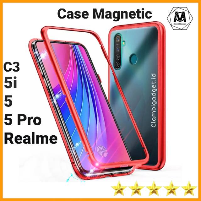 Jual Casing Case Realme 5s 5i C3 5 Pro 5 Magnetic Side Glass Magnetik ...
