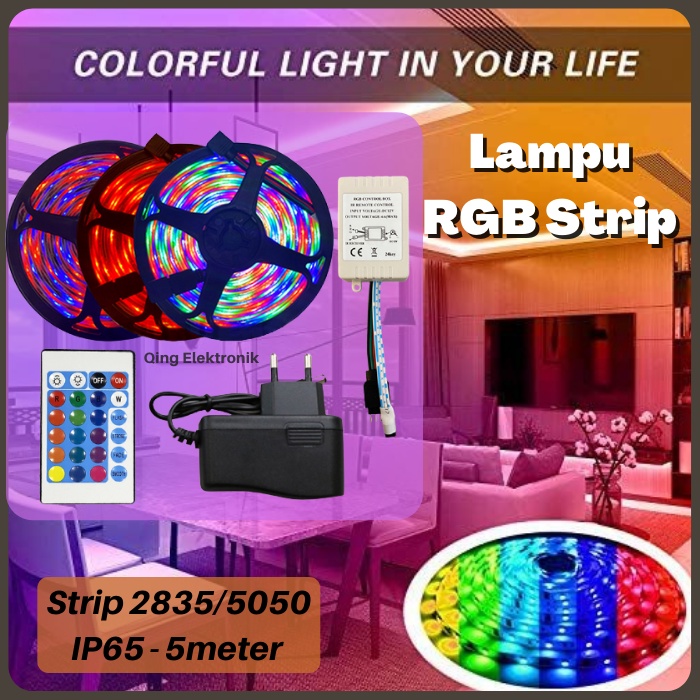 Jual Lampu Led Strip RGB 2835 5050 IP65 Waterproof Lampu Hias RGB Free ...