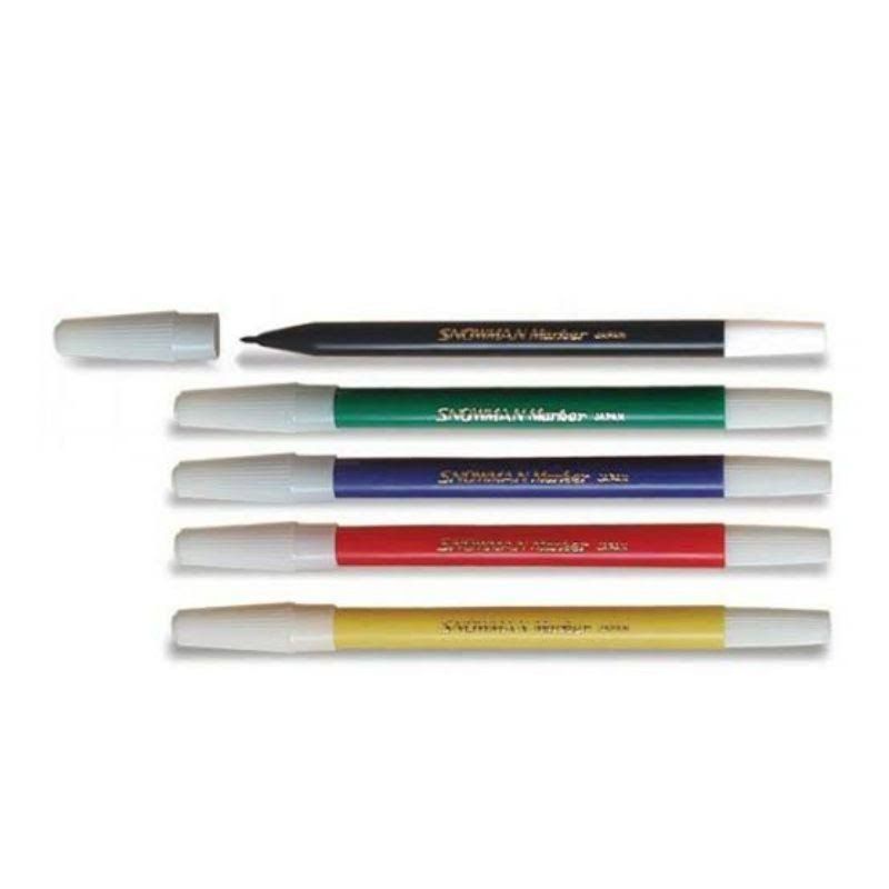 Jual spidol aneka warna kecil snowman spidol hitam hijau biru merah ...