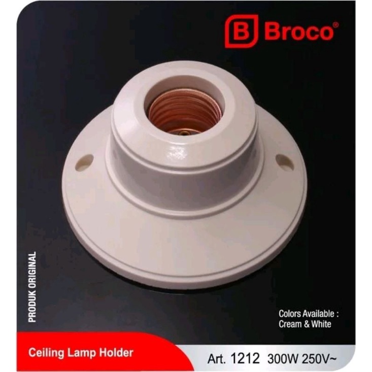 Jual Fiting Plafon Broco 1212 / Fiting Plafon Bulat Cream Broco ...