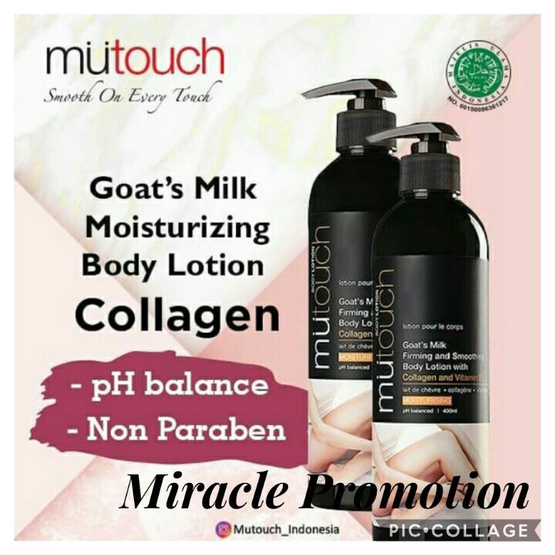 Jual Mutouch Goat's Milk Body Lotion Collagen and Vit E 400ml | Shopee ...