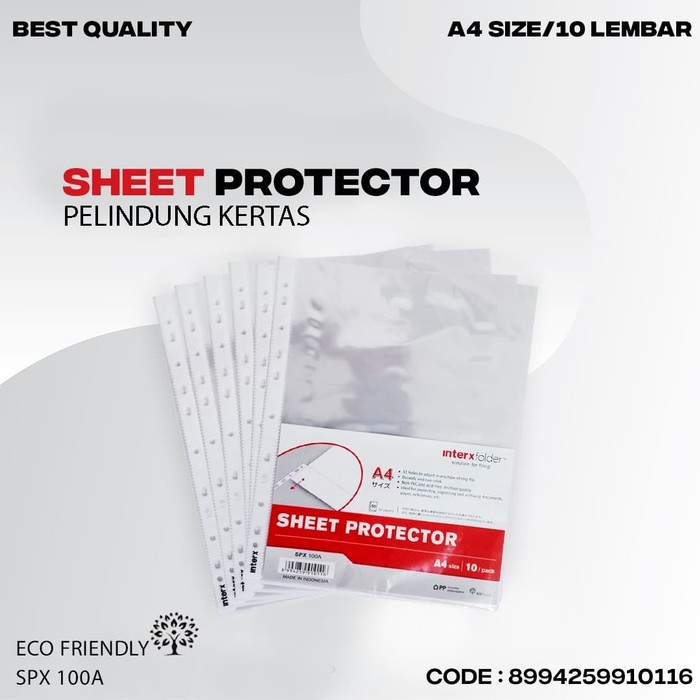 Jual SHEET PROTECTOR A4 anti air plastik binder isi 10 lembar pelindung ...