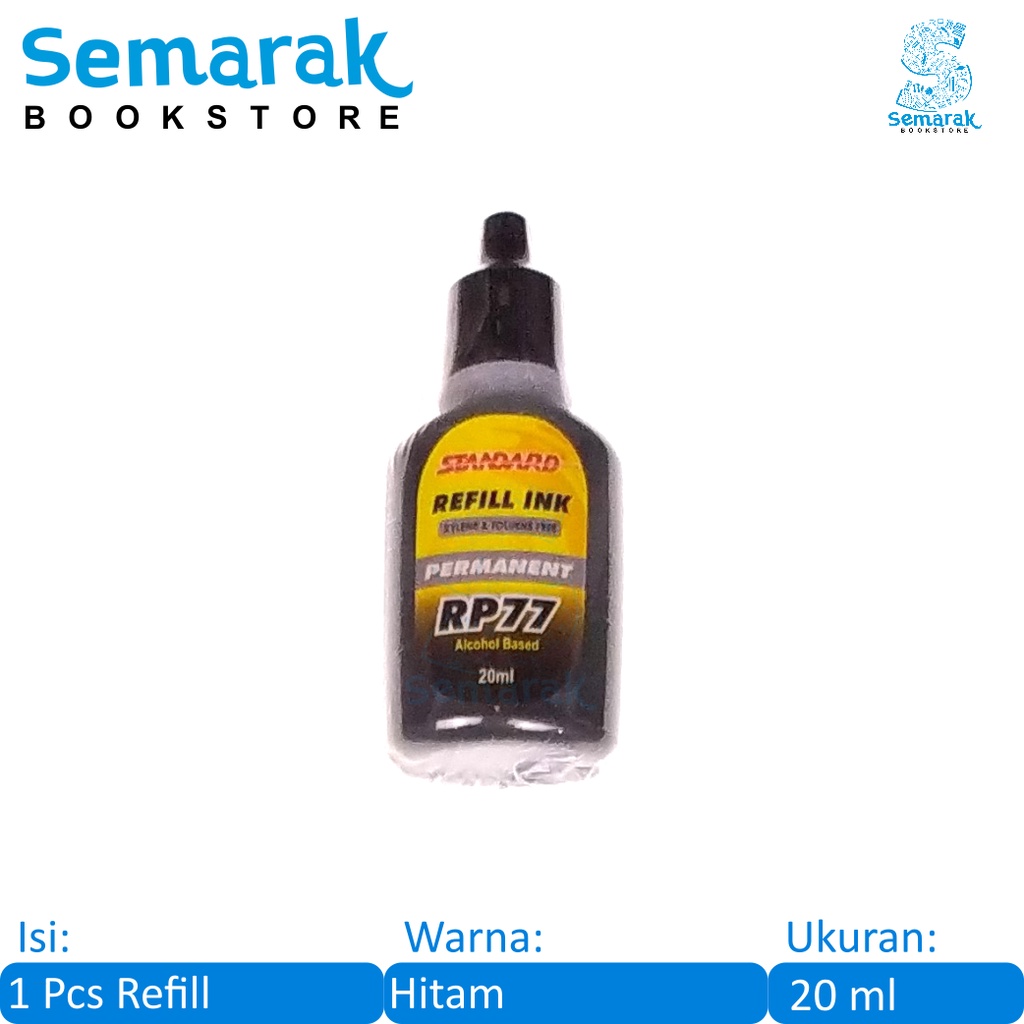 Jual Standard RP77 Refill Permanent Isi Spidol P77 20 ml - Hitam ...