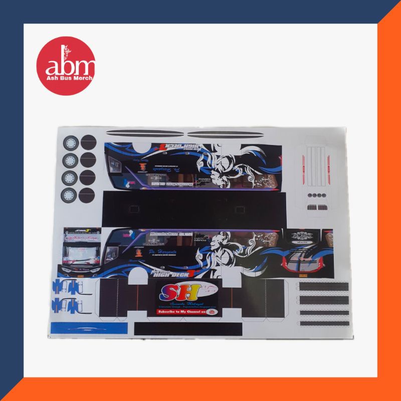 Jual pola paper bus miniatur bus PO Haryanto white roses | Shopee Indonesia