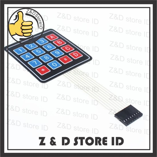 Jual 16 Key 4 x 4 Membrane Switch Keypad 4x4 4*4 Matrix Array Keyboard ...