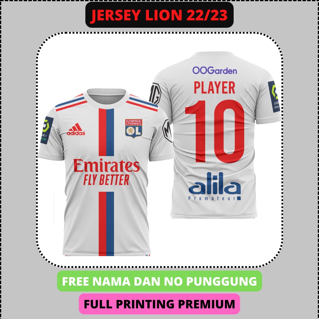 Jual JERSEY LION 2022-2023 FREE NAMA DAN NO NO PUNGGUNG FULL PRINTING PREMIUM | Shopee Indonesia