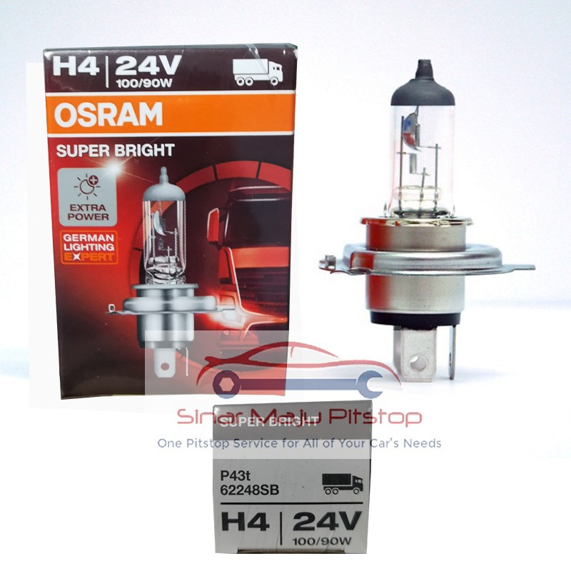 Jual Bohlam Halogen H4 OSRAM SUPER BRIGHT 24V 100/90W Original - Bohlam ...