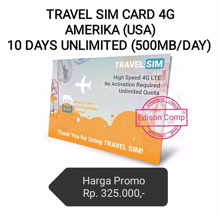 Jual Kartu Perdana Travel Sim Card 4G Wifi Amerika USA UNLIMITED 10 ...