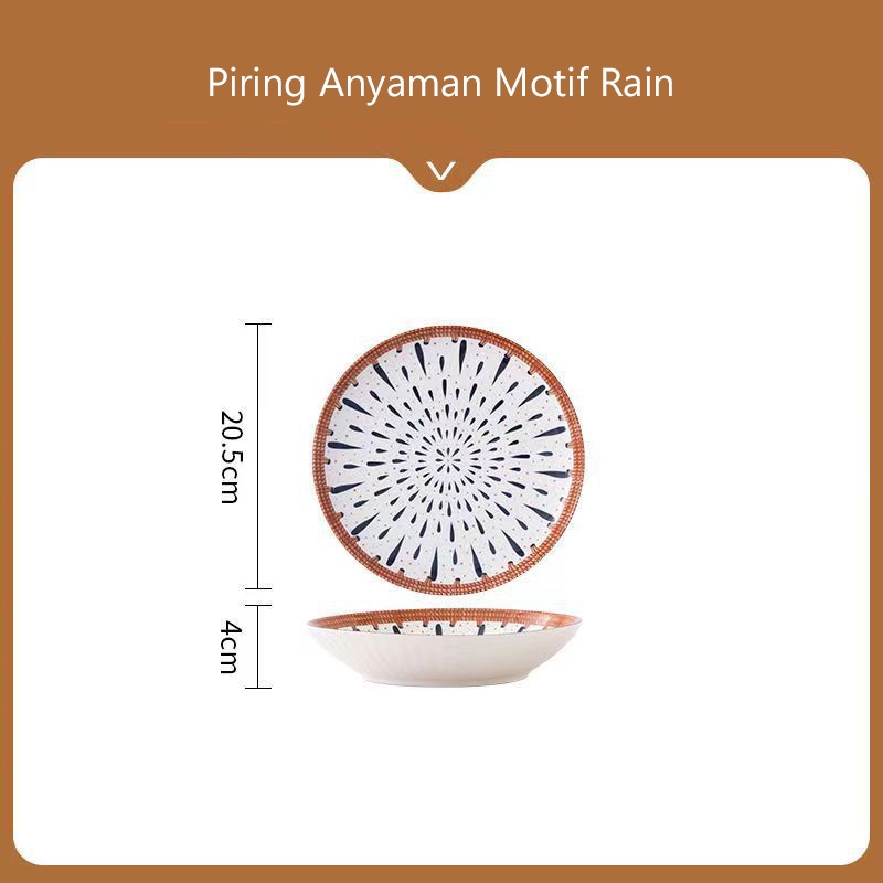 Jual HHS Piring Keramik Motif Anyaman Ukuran 20cm | Shopee Indonesia