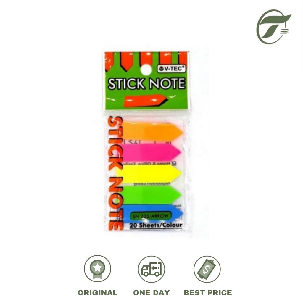 Jual STICKY NOTE SN 205/ARROW SIGN HERE 100 SHEETS V-TEC | Shopee Indonesia