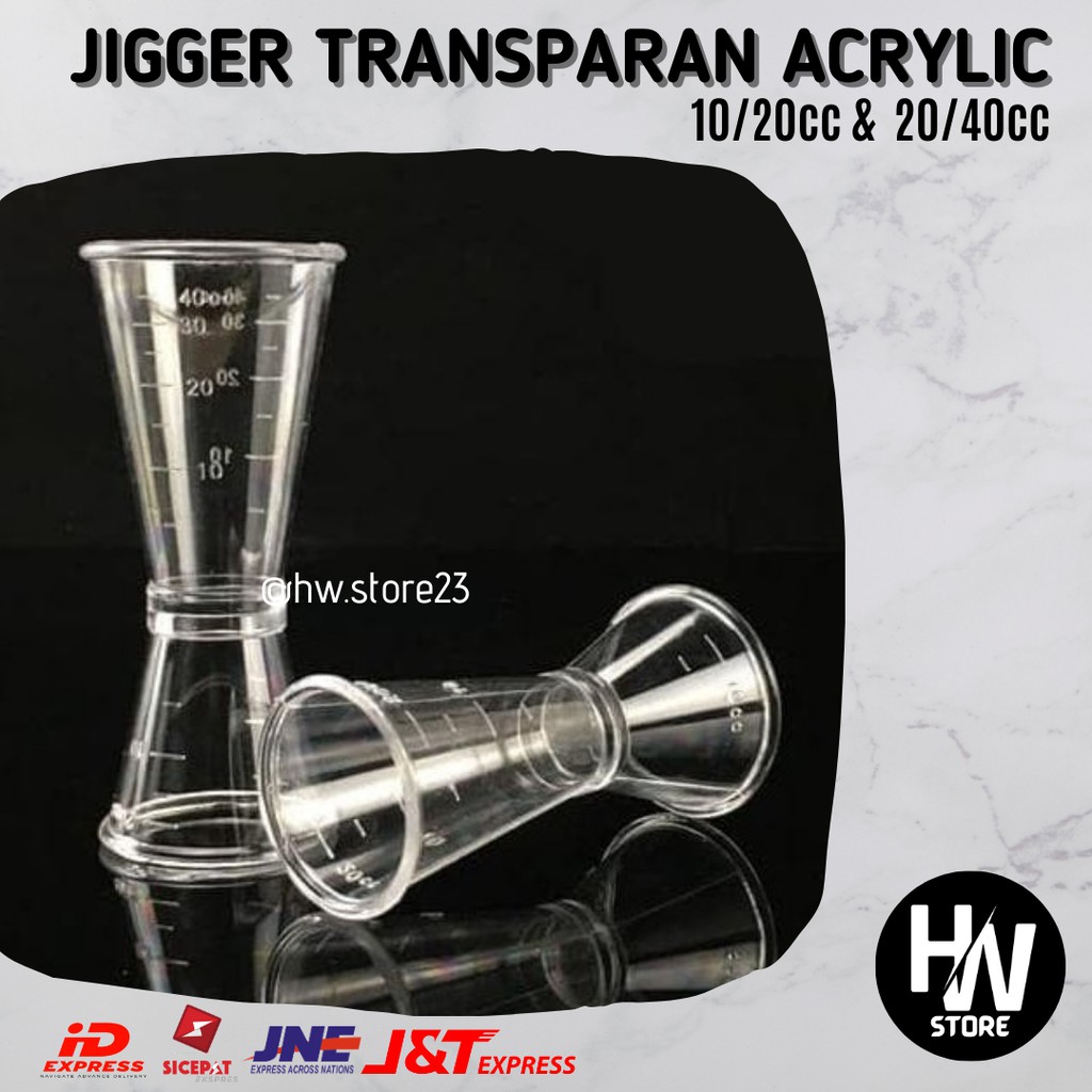 Jual Jigger Acrylic Transparan / Gelas Takar / Alat Ukur / Double ...