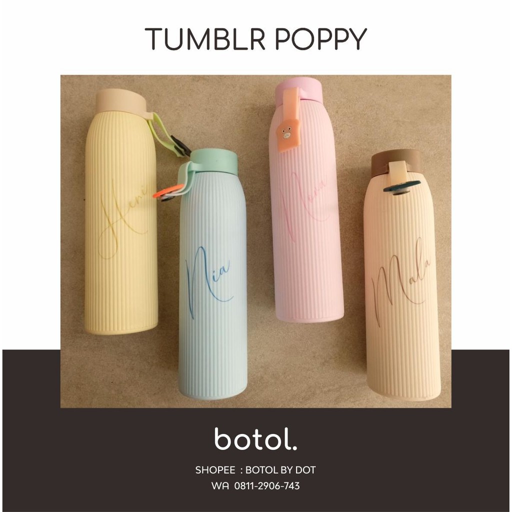 Jual BIG PROMO 10.10 Botol by DOT Custom Tumbler Poppy / Custom Botol ...
