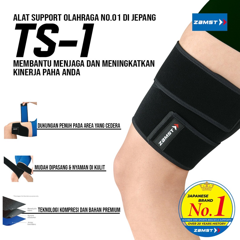 Jual Thigh Support Compression Deker Paha Compression Zamst TS-1 Japan | Shopee Indonesia