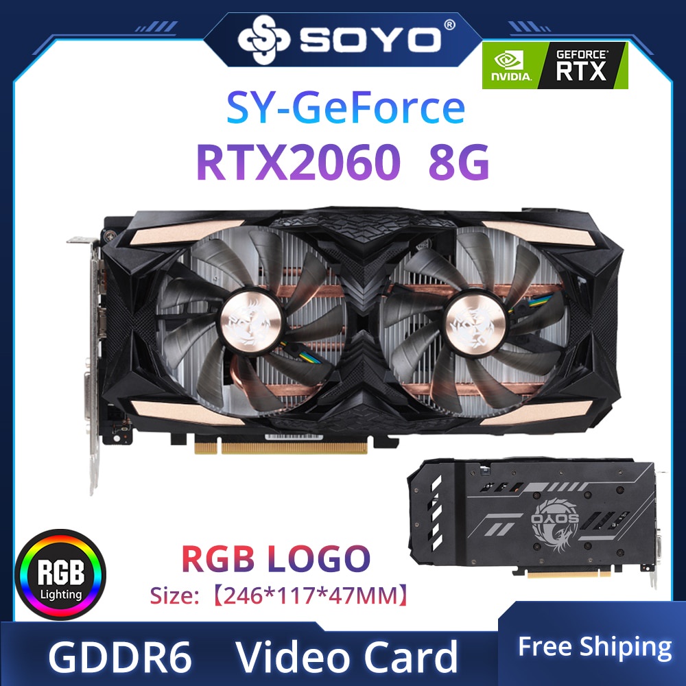 Jual PREORDER SOYO New GeForce RTX2060 6G video memory Graphics Card ...