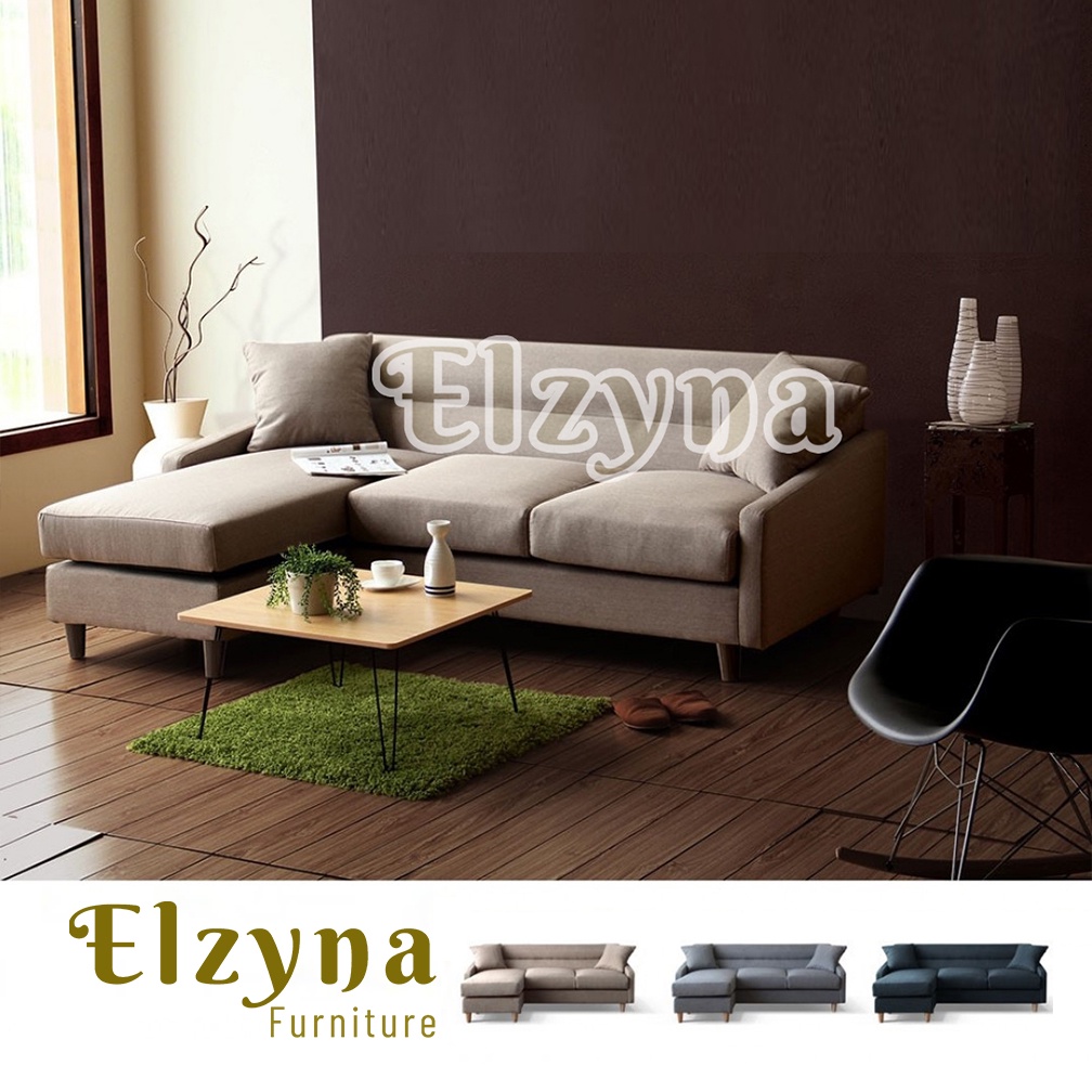 Jual SOFA MINIMALIS LIVING ROOM L SHAPE type ALUNA | Shopee Indonesia
