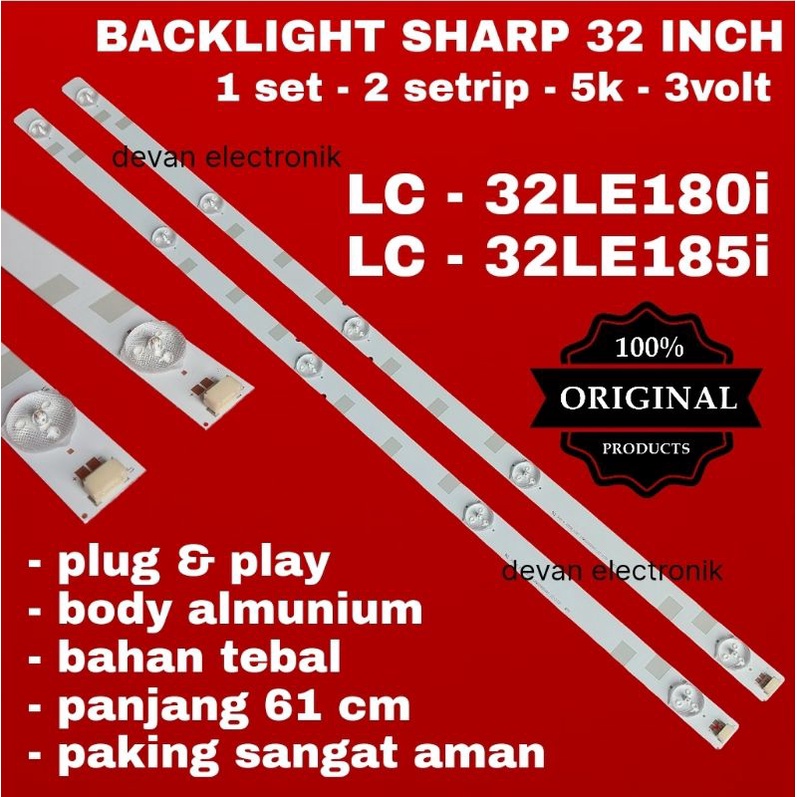 Jual LAMPU LED TV SHARP LC-32LE185I ORIGIONAL BACKLIGHT TV LED SHARP 32 ...