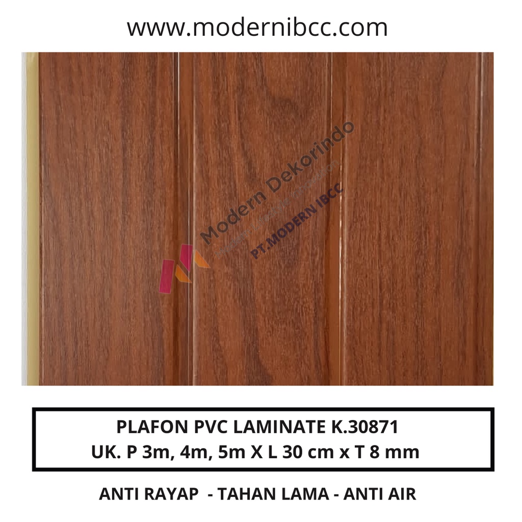 Jual Plafon PVC Laminate 30 cm K.30871 Motif Kayu Dekorasi Atap Rumah ...