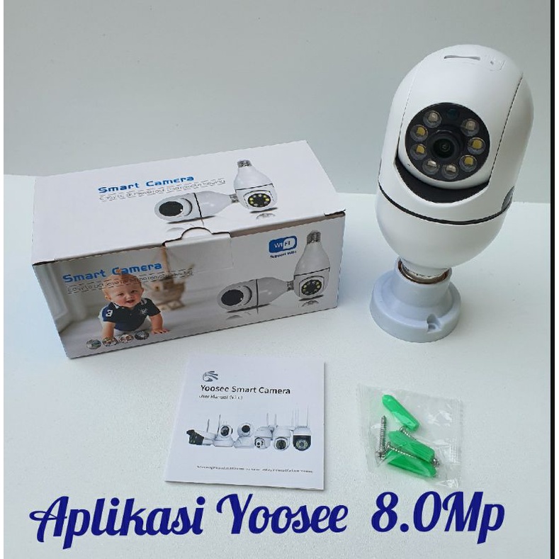 Jual Yoosee WIFI IP Kamera Bohlam 8MP CCTV Lampu Blub PTZ Camera 360 Panorama Support Onvif ...