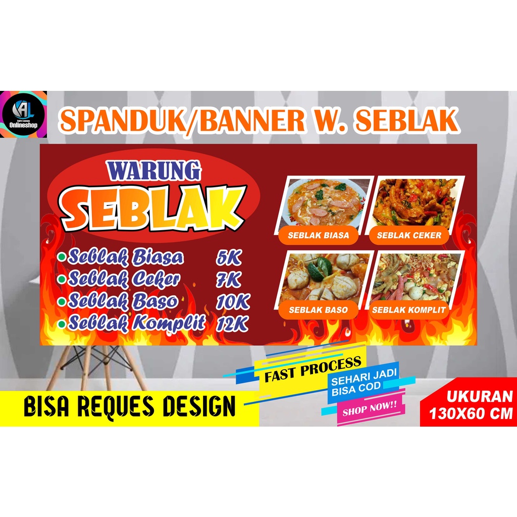 Jual Spanduk, Banner Warung Seblak | Shopee Indonesia